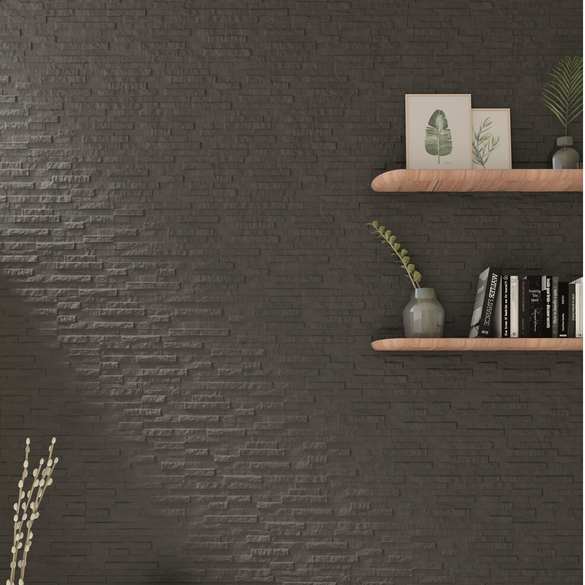 Brickstone Black Porcelain Wall Cladding - Buy Garden Paving | Indian ...