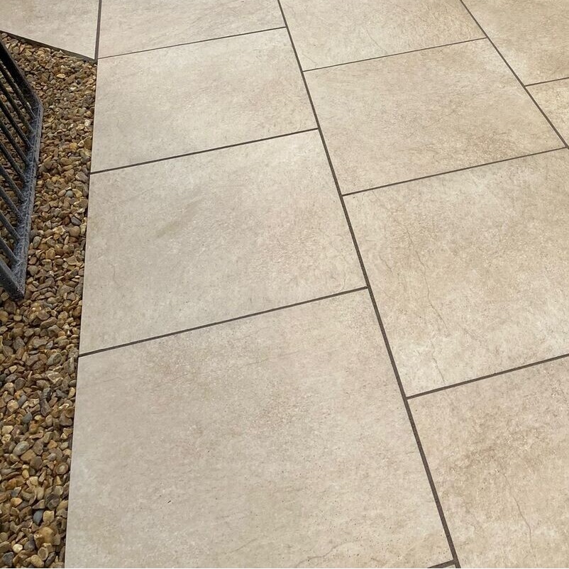 Ivory Beige Porcelain Paving Slabs | 600x600 | Buy Garden Paving