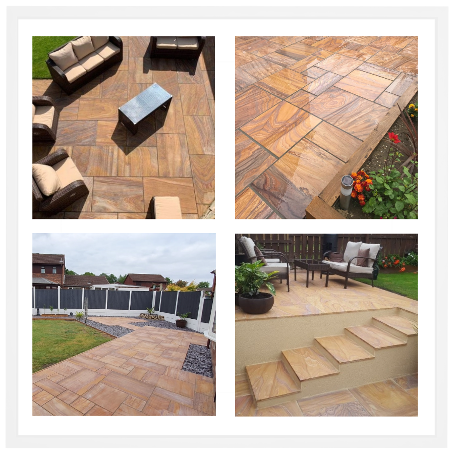 Rainbow Indian Sandstone Paving - Buy Garden Paving
